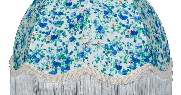 Blue Floral Dome Fabric Lampshade