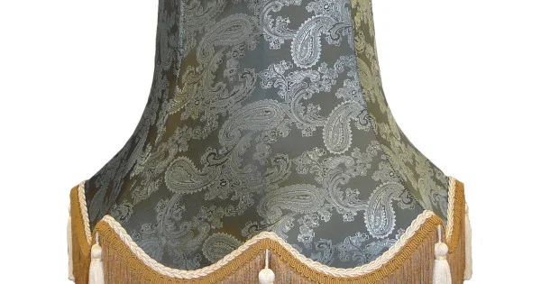 Paisley Jacquard Slate Blue Fabric Lampshade