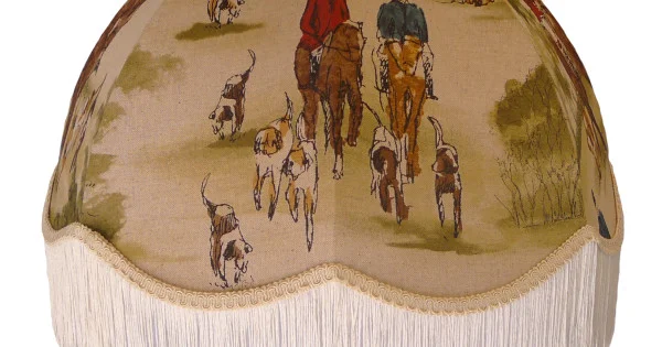 Tally Ho Hunting Scene Dome Fabric Lampshades