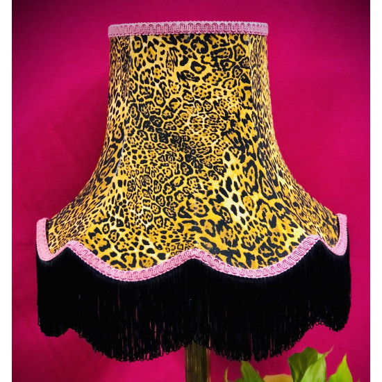 Leopard Animal Print and Pink Fabric Lampshades