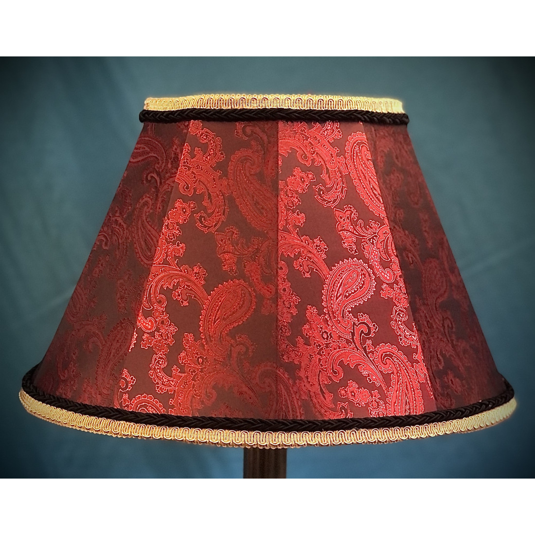 Paisley Red and Black Contemporary Fabric Lampshades