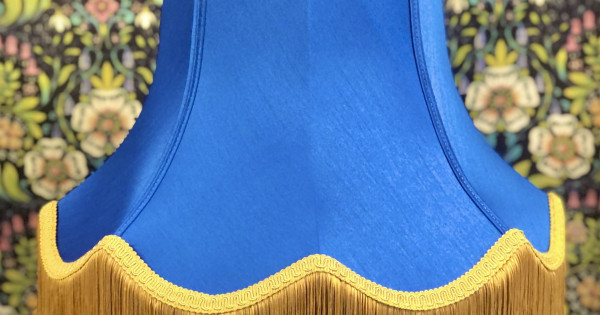 Royal Blue and Gold Fabric Lampshades