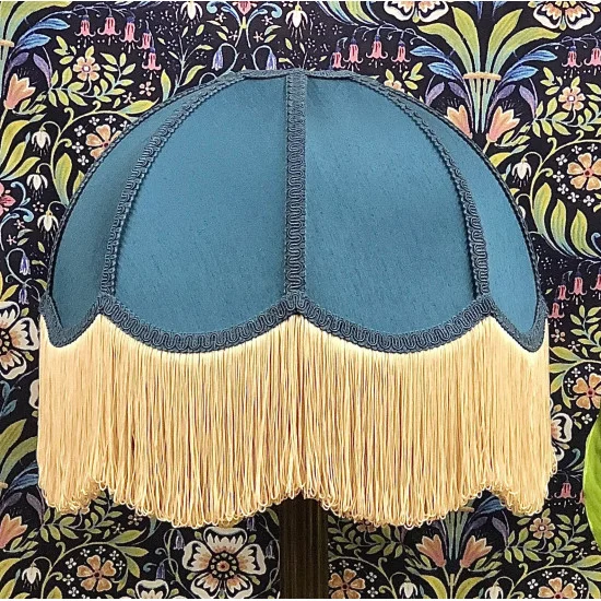 Slate Blue Dome Fabric Lampshades
