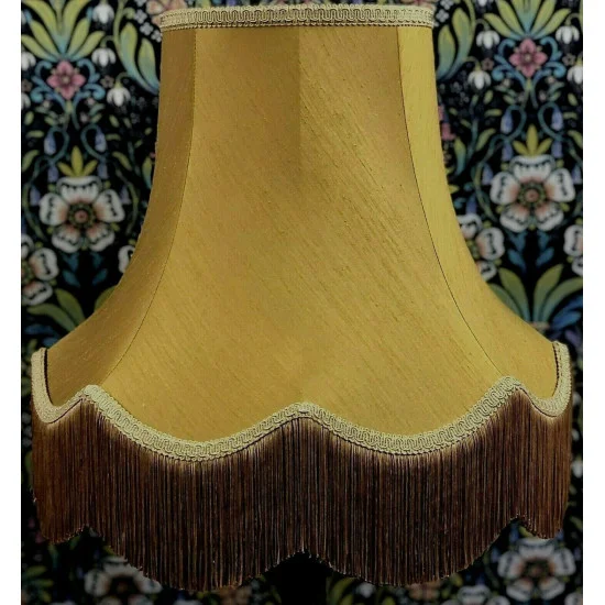 Antique Gold Scalloped Fabric Lampshades