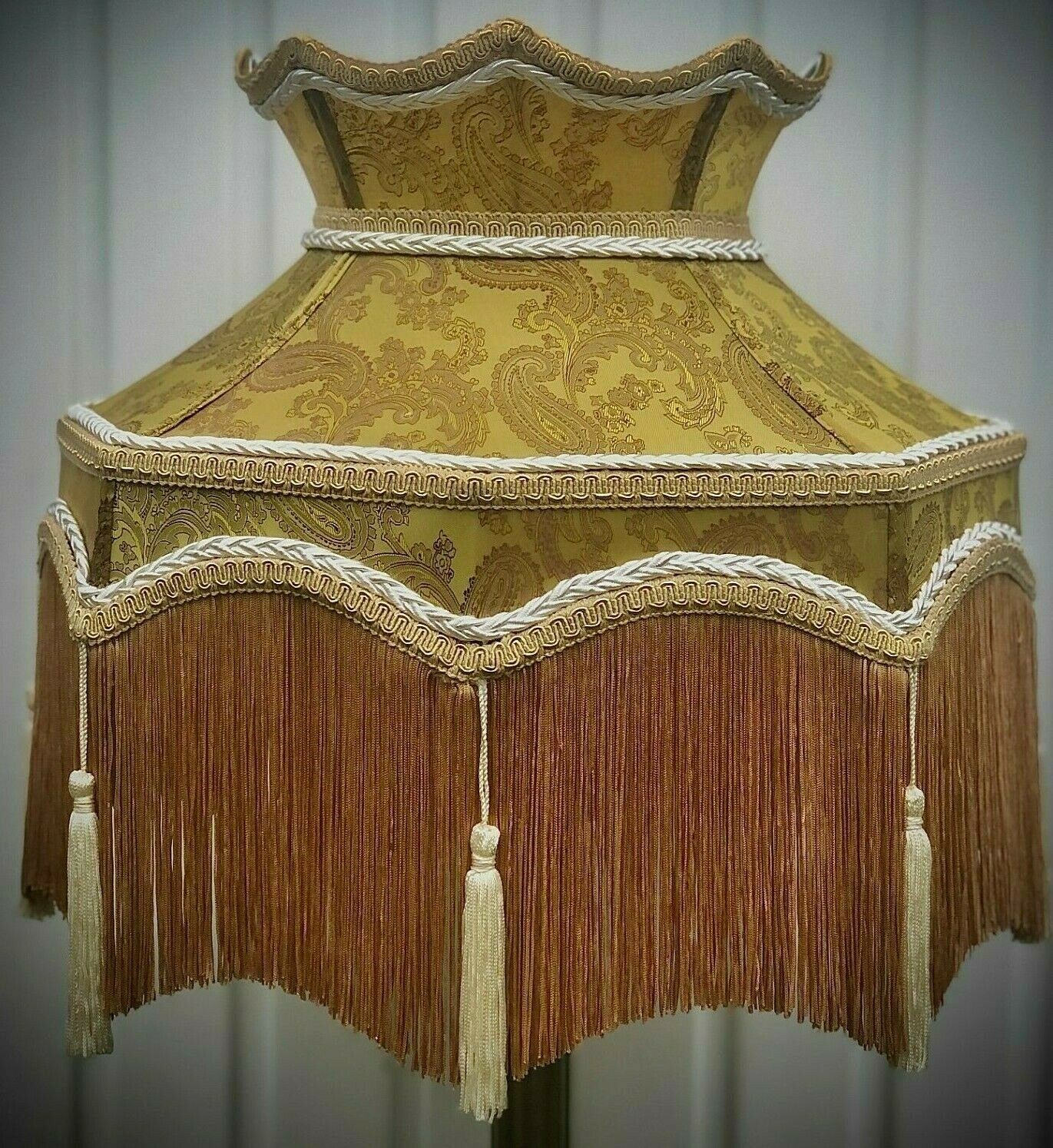 Paisley Gold Downton Abbey Crown Fabric Lampshade