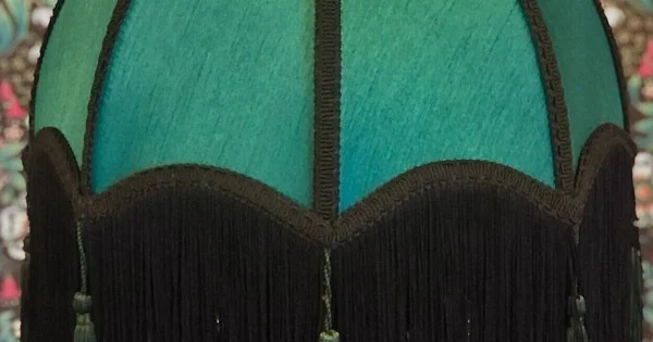 Holly Green and Black Parachute Dome Fabric Lampshade