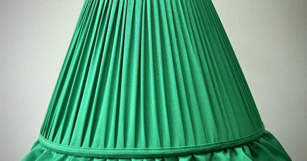 Emerald Green Ruffled Fabric Lampshade