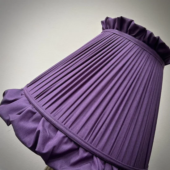 Grape Purple Ruffled Fabric Lampshade