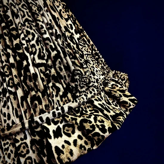 Lynx Animal Print Ruffled Fabric Lampshade