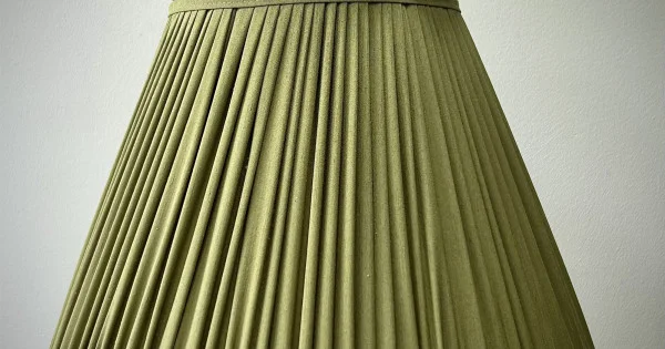 Olive Green Ruffled Top Fabric Lampshade