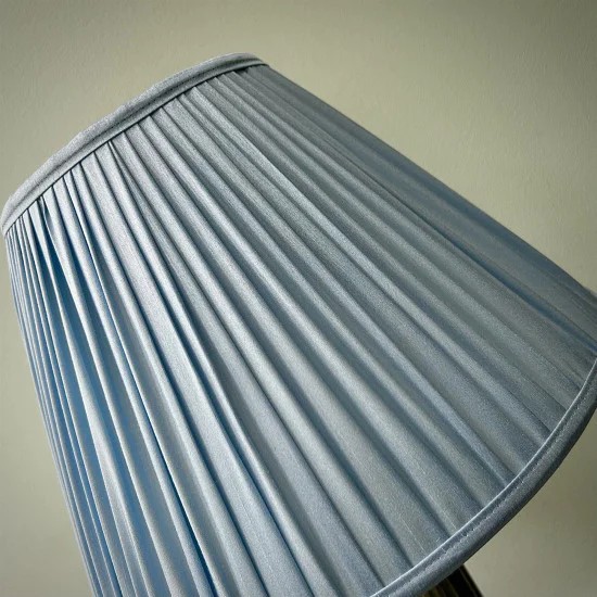 Powder Blue Gathered Fabric Lampshade