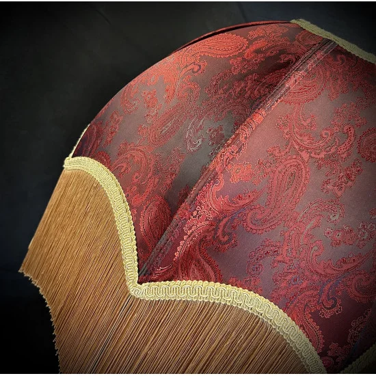 Paisley Jacquard Red Gold Parachute Dome Fabric Lampshade
