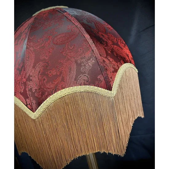 Paisley Jacquard Red Gold Parachute Dome Fabric Lampshade