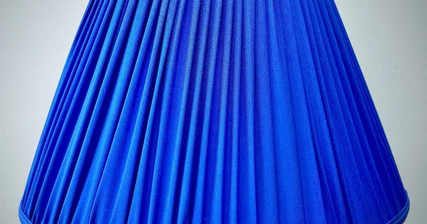 Royal Blue Gathered Fabric Lampshade