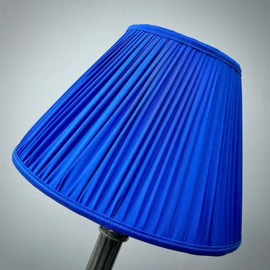 Royal Blue Gathered Fabric Lampshade