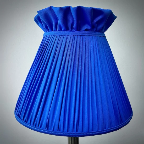 Royal Blue Ruffled Top Fabric Lampshade