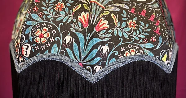 William Morris Black Parachute Dome Fabric Lampshade