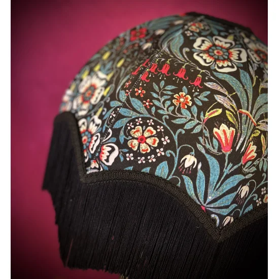 William Morris Black Parachute Dome Fabric Lampshade