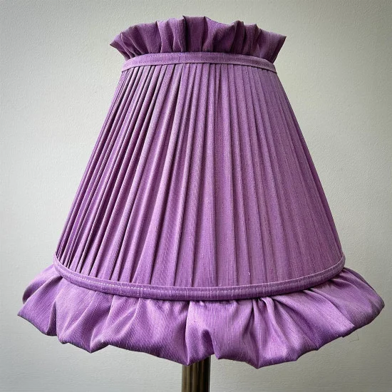 Wisteria Purple Ruffled Fabric Lampshade