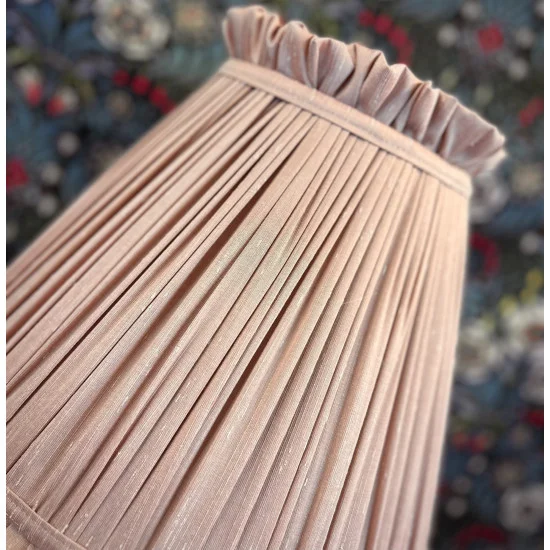 Pink Ruffled Fabric Lampshade