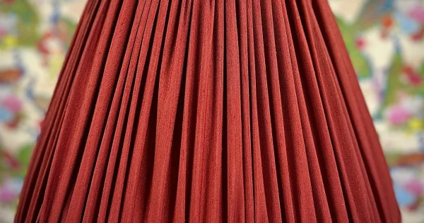 Rosso Red Gathered Fabric Lampshade
