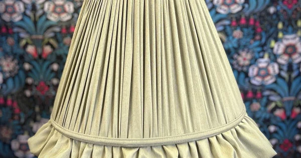 Sage Green Ruffled Fabric Lampshade