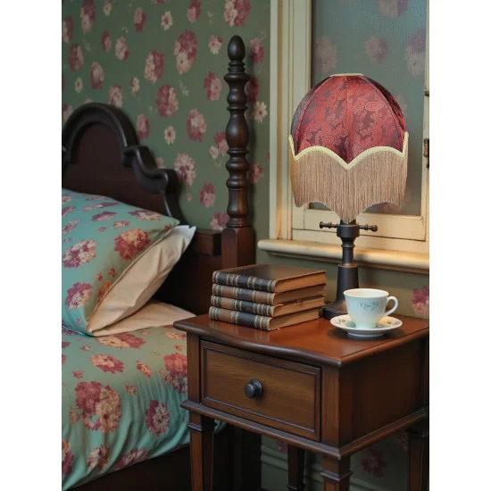 Paisley Jacquard Red Gold Parachute Dome Fabric Lampshade