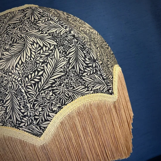 William Morris Larkspur Ebony Gold Parachute Dome Fabric Lampshade