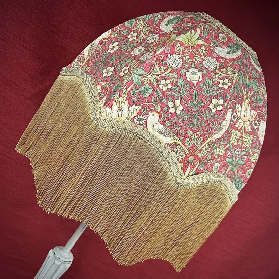 William Morris Strawberry Thief Crimson Parachute Dome Fabric Lampshade