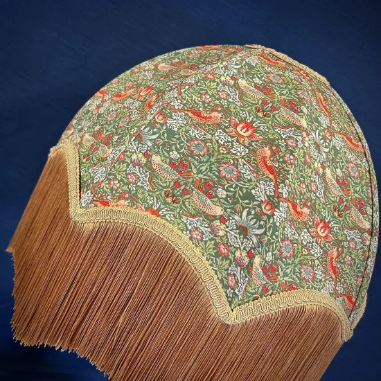 William Morris Strawberry Thief Sage Gold Parachute Dome Fabric Lampshade