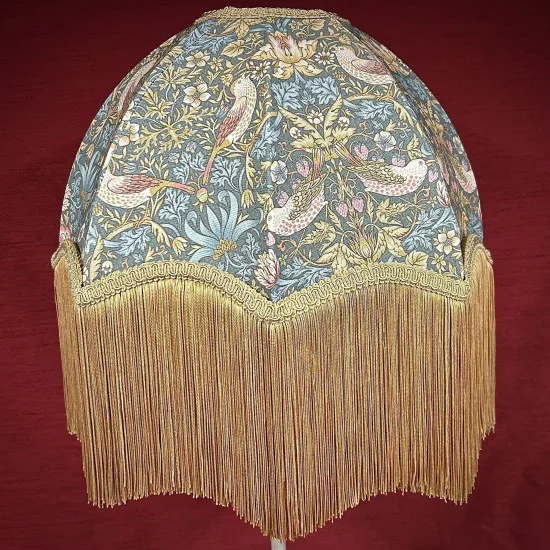 William Morris Strawberry Thief Teal Parachute Dome Fabric Lampshade