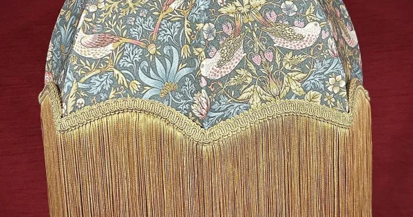 William Morris Strawberry Thief Teal Parachute Dome Fabric Lampshade